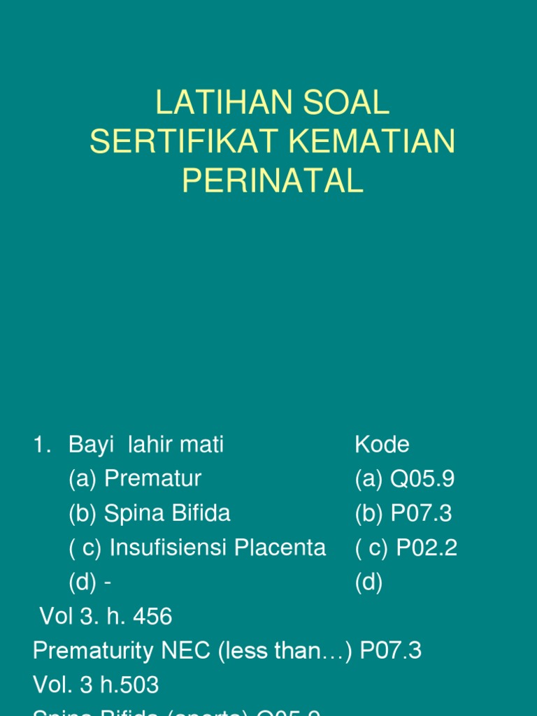 Latihan Soal Koding Perinatal | PDF