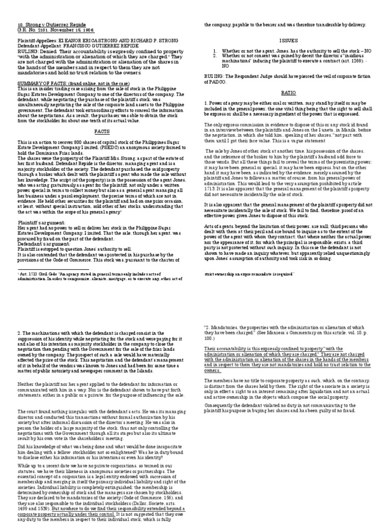 Strong V Repide | PDF | Corporations | Stocks