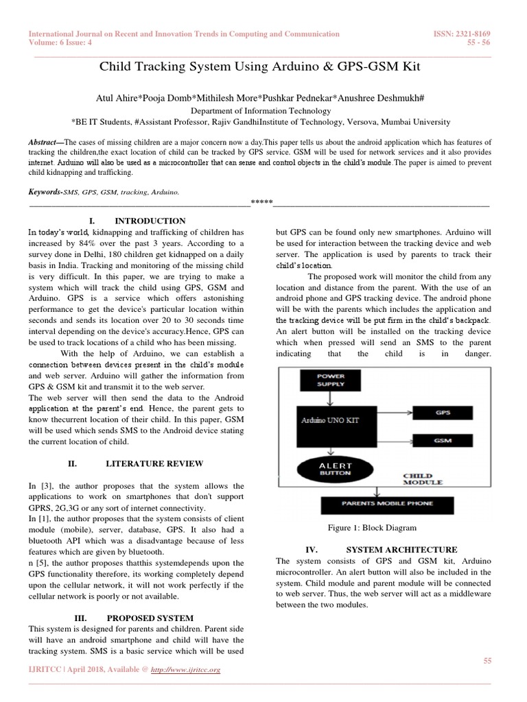 Child Tracking System Using Arduino and | PDF | Android (Operating System) | Smartphone