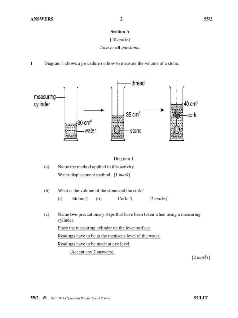 Example Form 1 Science Paper With Answers | Download Free PDF ...