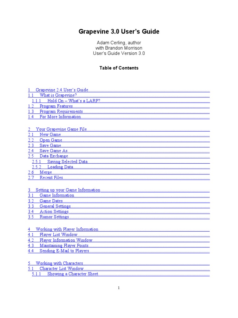 Grapevine User's Guide | PDF | Menu (Computing) | Computer File