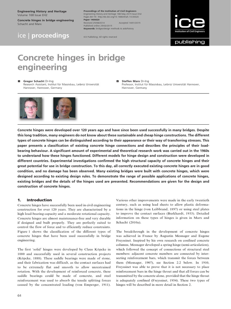 Concrete Hinges in Bridge Engineering | PDF | Stress (Mechanics) | Buckling