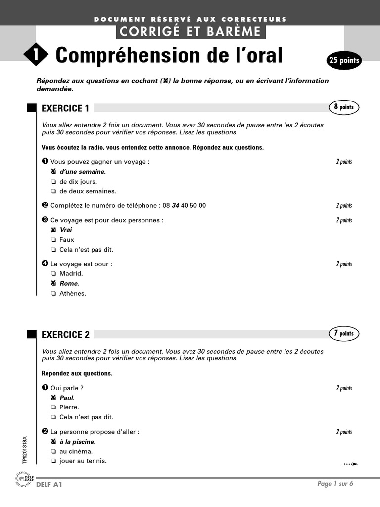 Questions et Réponses DELF A1 | PDF | La violence