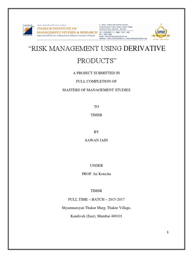 Risk Management Using Derivative Products | PDF | Credit Default Swap ...
