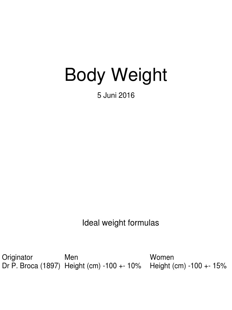 Body Weight | PDF | Human Body Weight | Human Body