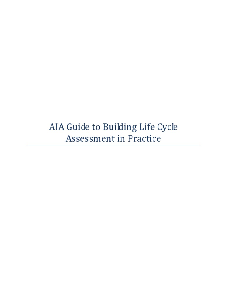 Building Life Cycle Assessment Guide PDF | PDF