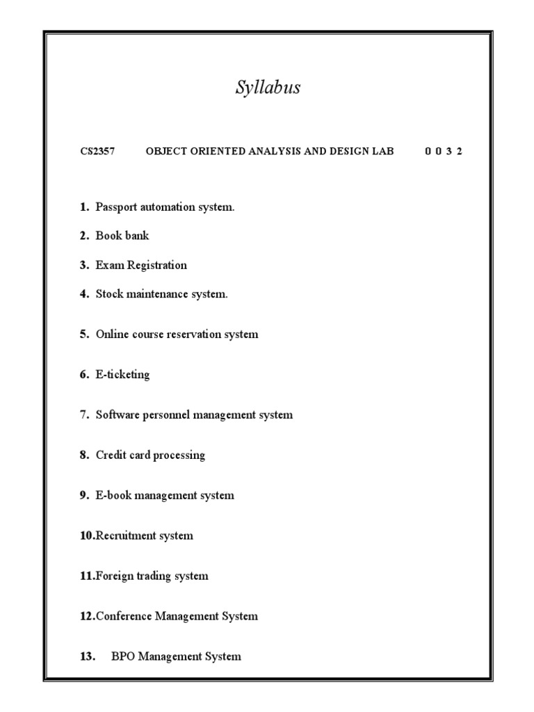 CS8582 Object-Oriented-Analysis-and-Design-Lab-Manual PDF | PDF | Unified Modeling Language ...