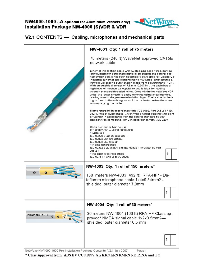 NW4000-1000 Pre-Installation Package V2.1 PDF | PDF | Wire | Electricity