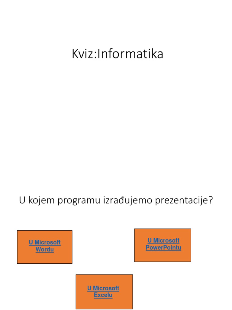 Kviz Informatika Bez Pozadine | PDF