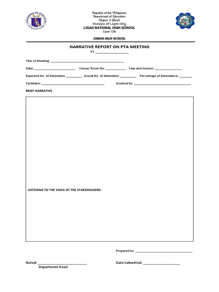 Hrpta Narrative Report Form | PDF
