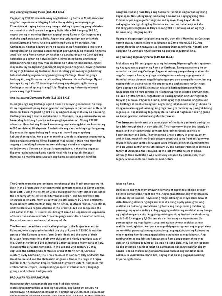 Ang Digmaang Punic | PDF