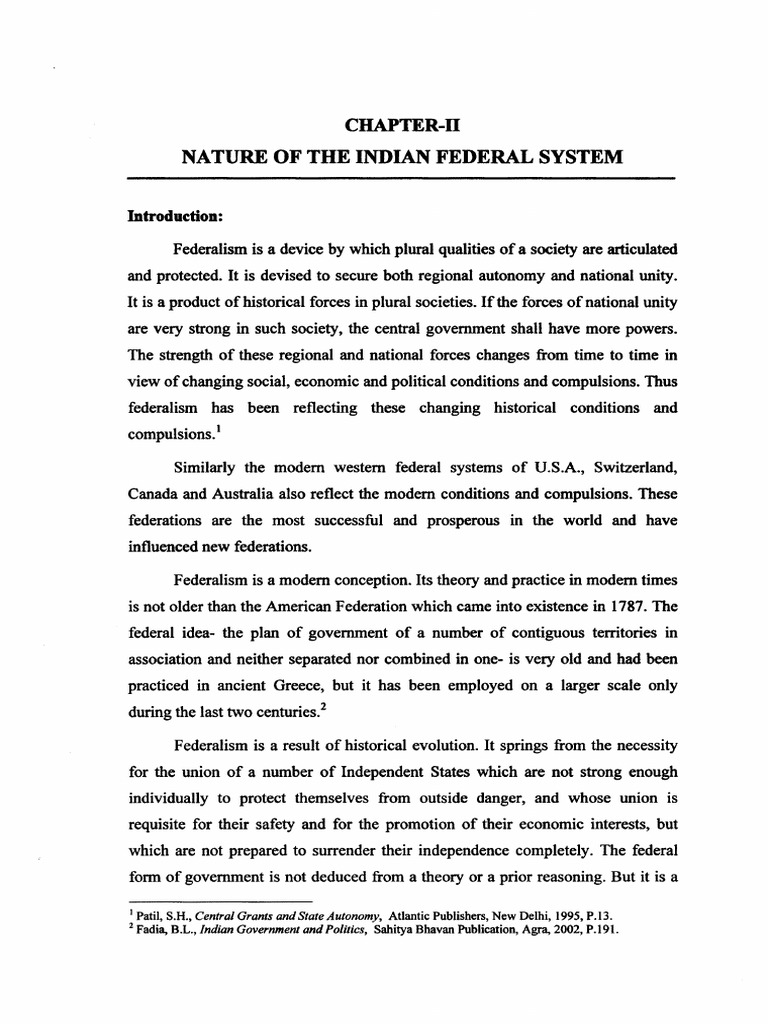 Chapter-Ii Nature of The Indian Federal PDF | PDF | Supermajority | Constitutional Amendment