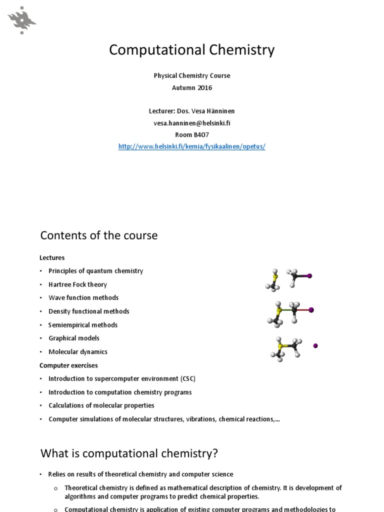 Computational Chemistry 2016 PDF | PDF | Computational Chemistry | Hartree–Fock Method