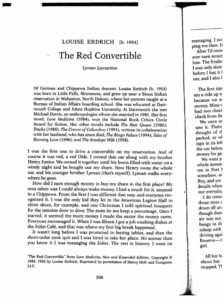 ERDRICH, Louise. The Red Convertible PDF | PDF