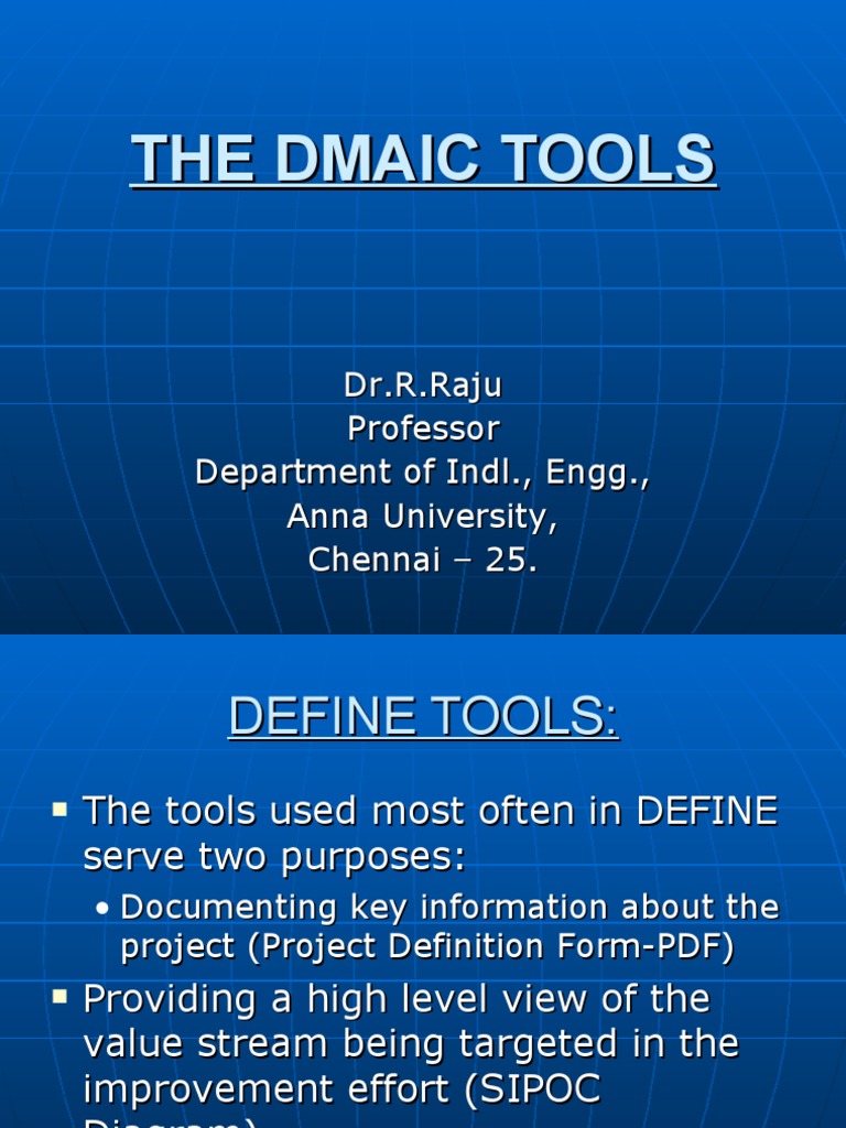 The DMAIC Tools: Process Mapping, SIPOC, FMEA, and More | PDF ...