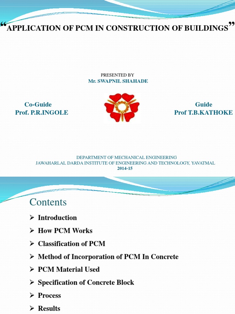PCM Use in Building Construction | PDF | Branches Of Thermodynamics | Heat