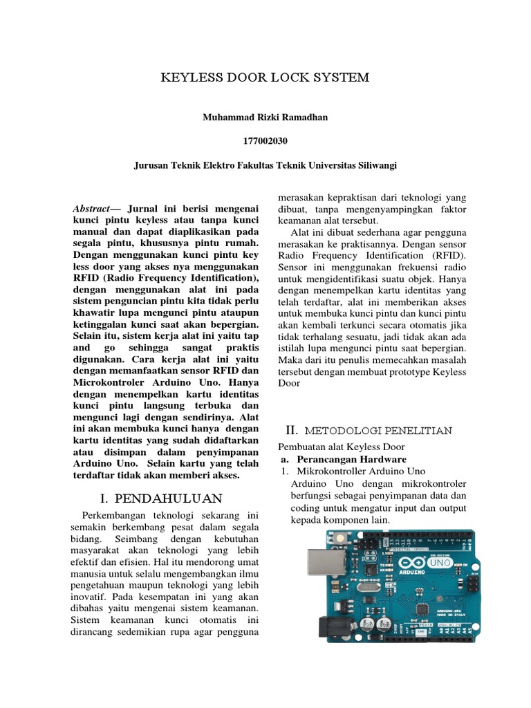Sistem Kunci Pintu Tanpa Kunci RFID | PDF