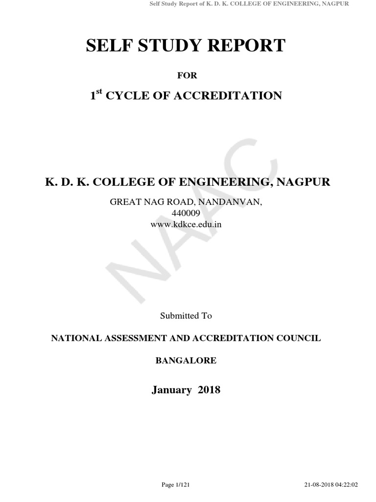NAAC SSR KDKCE NGP MHCOGN100071 PDF | PDF | Curriculum | Doctor Of Philosophy