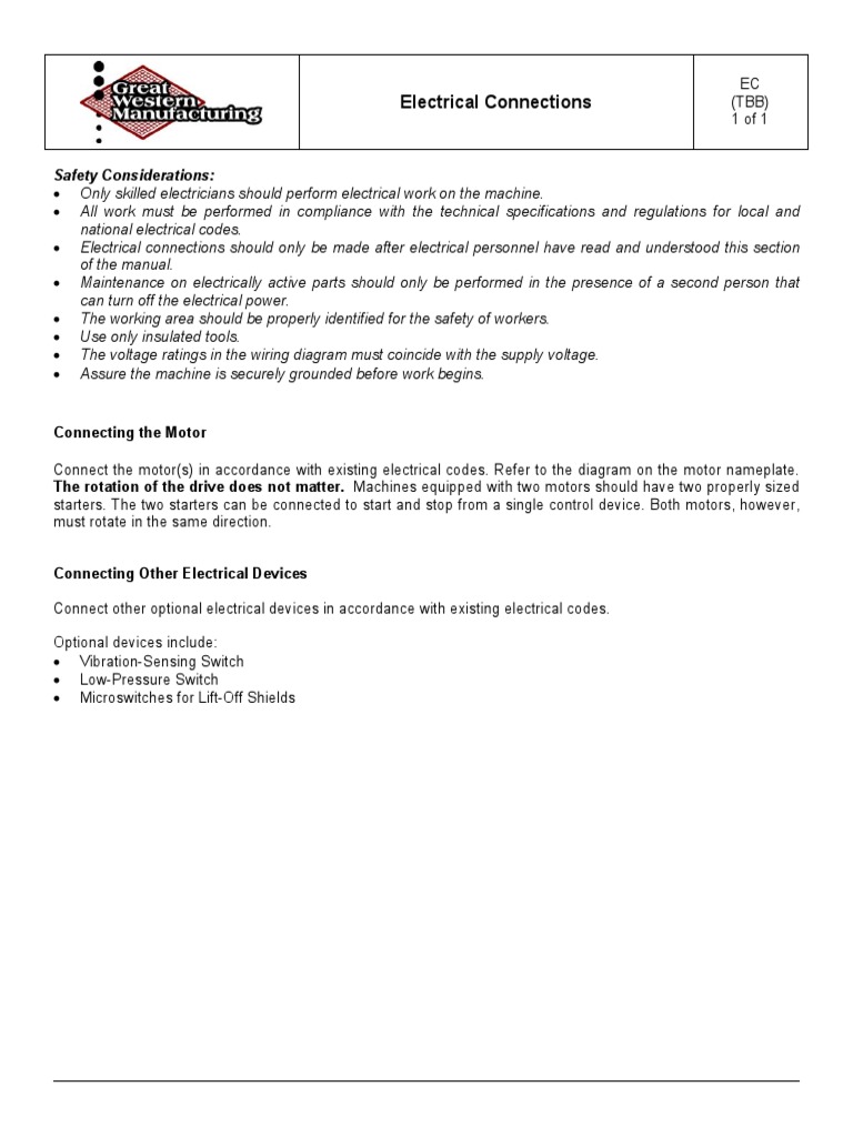 Electrical Connections: National Electrical Codes. of The Manual. Can ...