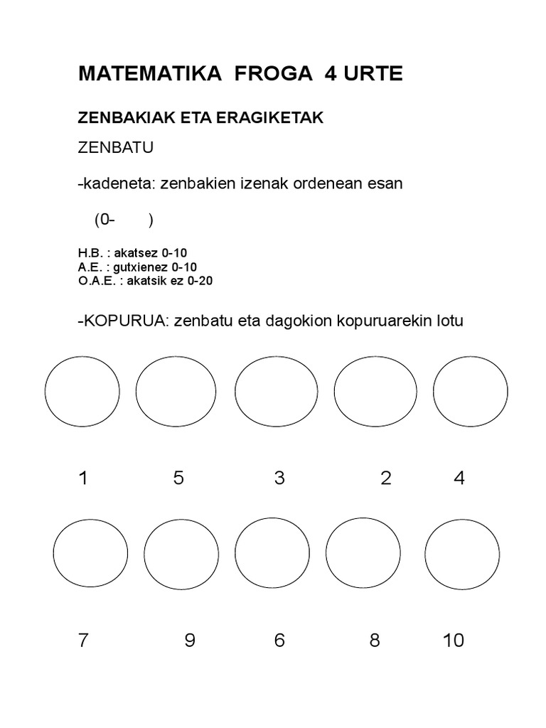 Matematika Froga 4 Urte | PDF