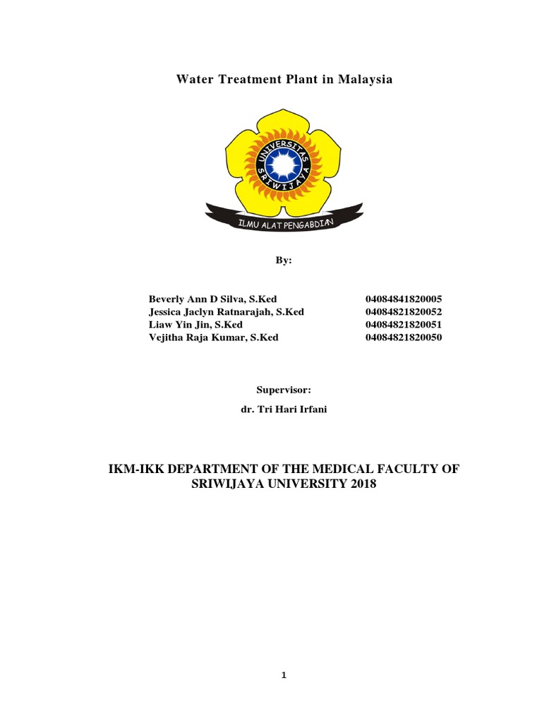 Water Treatment Processes in Malaysia | PDF | Water Purification ...