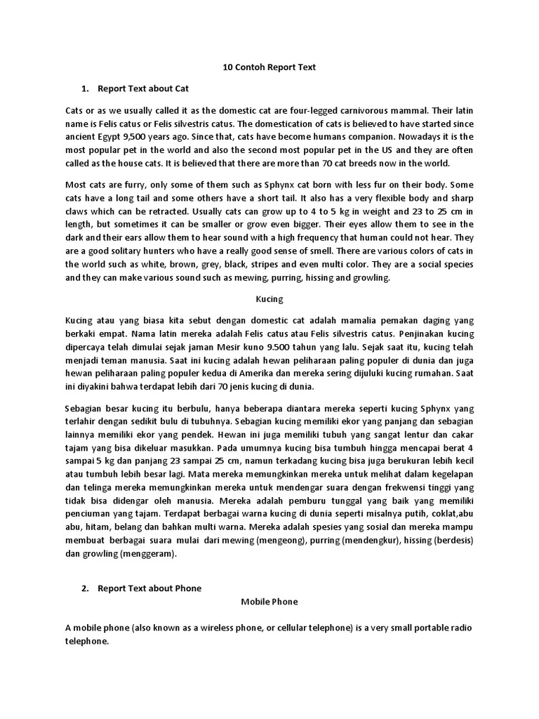 10 Contoh Report Text | PDF