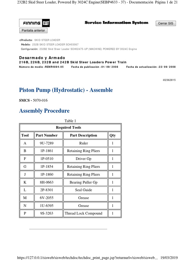 Piston Pump (Hydrostatic) - Assemble | PDF | Loader (Equipment) | Piston
