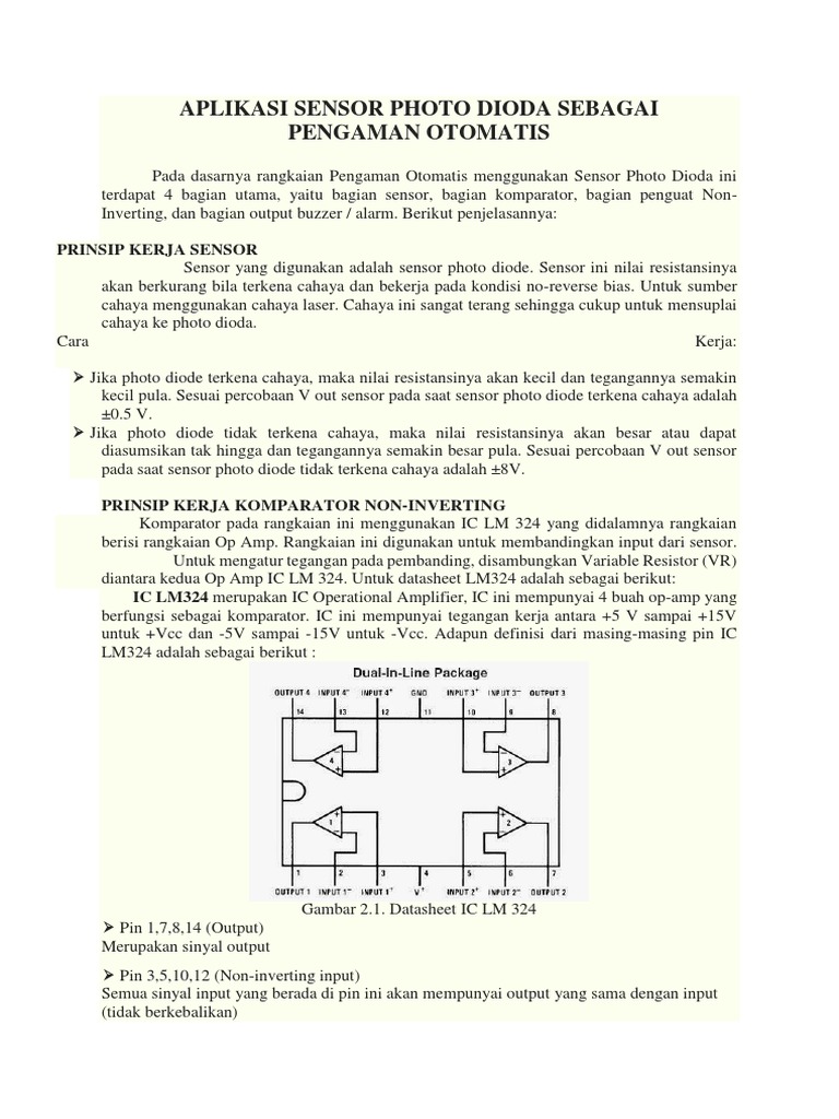 Aplikasi Sensor Photo Dioda | PDF