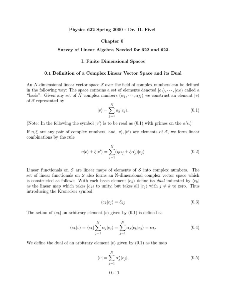 Chapter 0 | PDF | Eigenvalues And Eigenvectors | Basis (Linear Algebra)