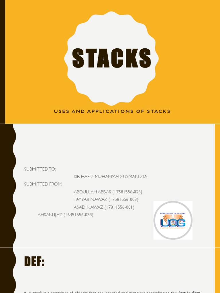 Stacks: Uses and Applications of Stacks | PDF | Teaching Mathematics ...