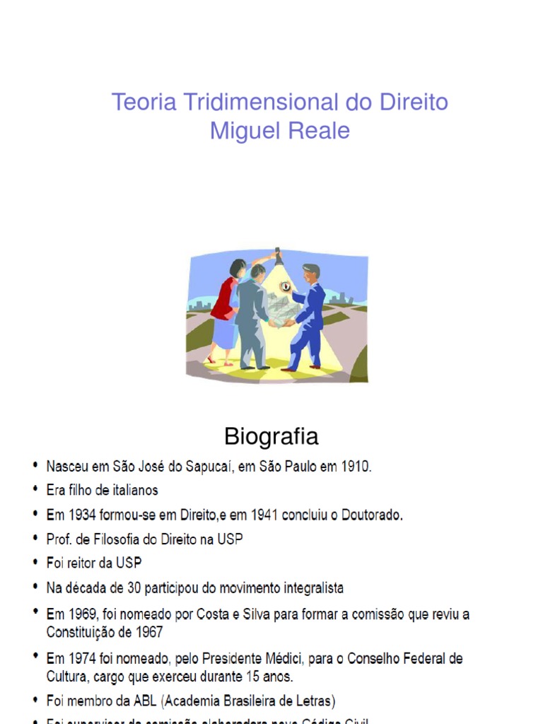 Aula Miguel Reale. Teoria Tridimensional Do Direito | PDF | Sociologia ...