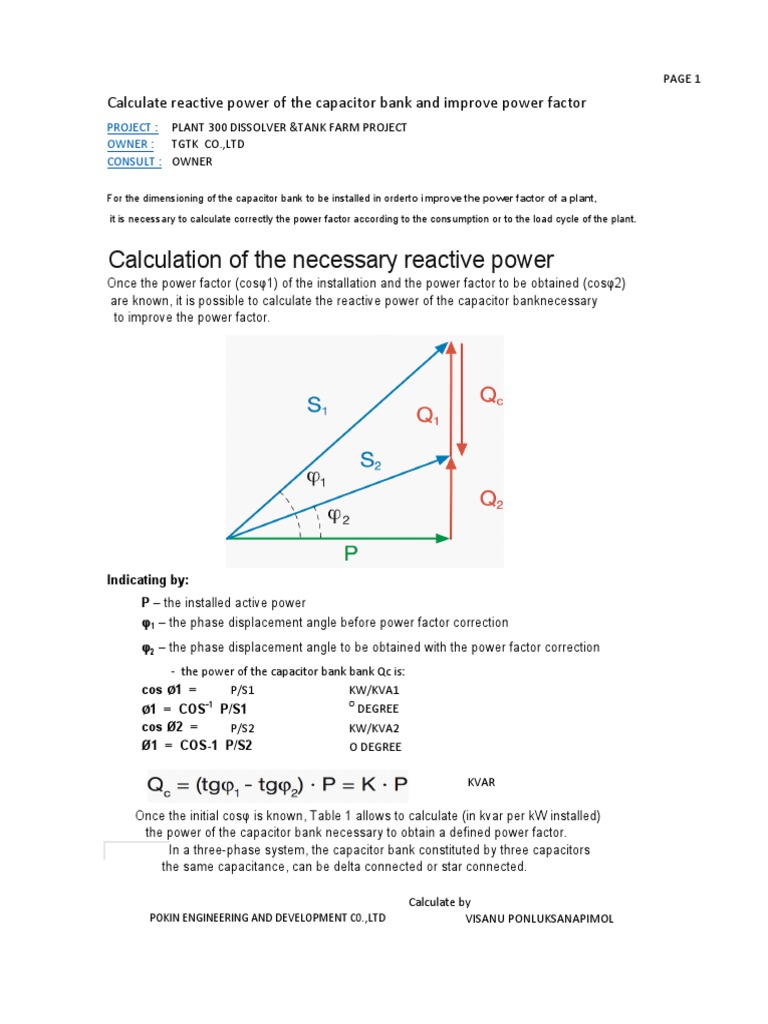 Calculate Reactive Power Rev 1 Pdf Ac Power Quantity