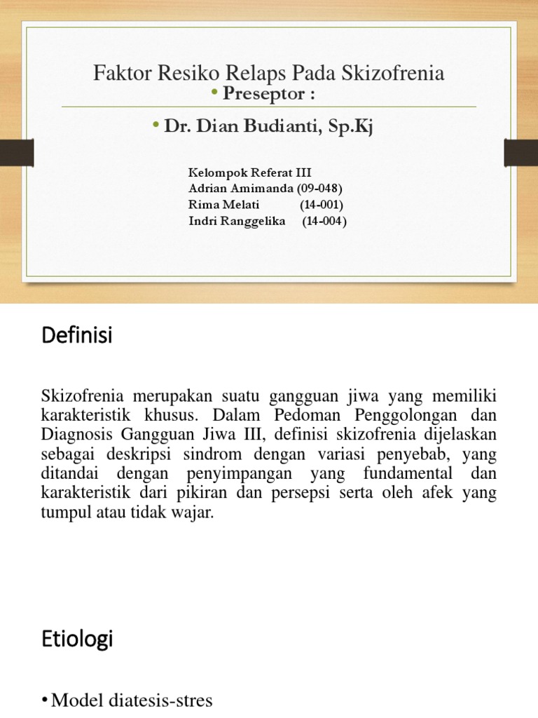 Faktor Resiko Relaps Pada Skizofrenia | PDF