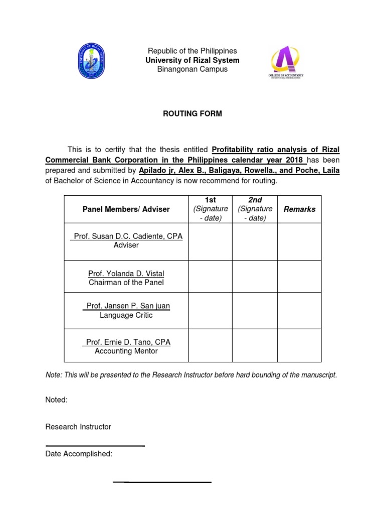 Routing Form 122 | PDF