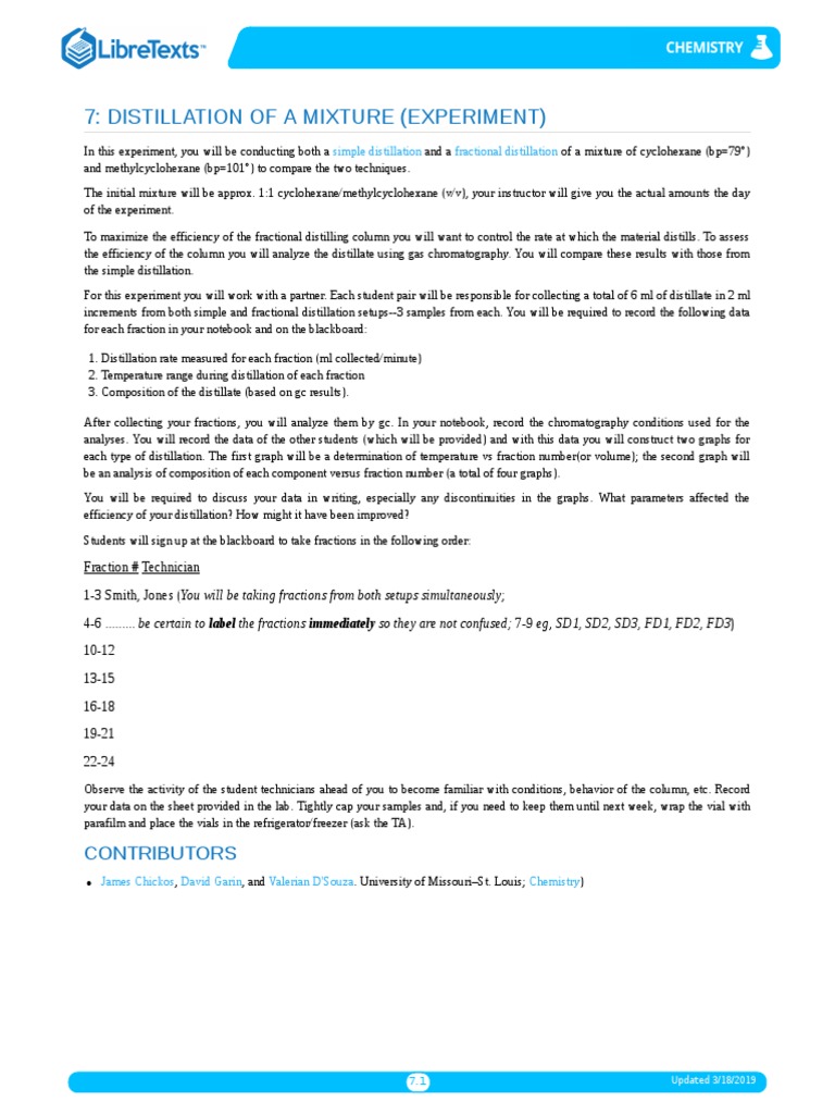 Organic Chemistry Distillation Lab | PDF | Gas Chromatography ...