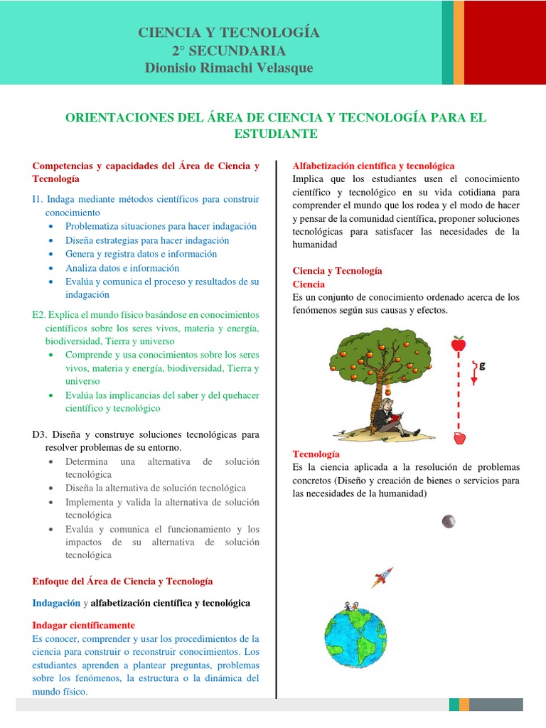 Orientaciones para Ciencia y Tecnología 2° | PDF | Science | Conocimiento