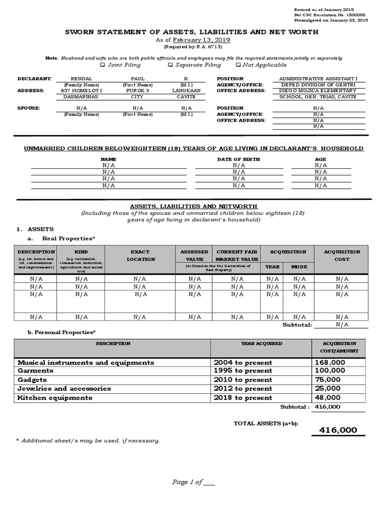 (Including Those of The Spouse and Unmarried Children Below Eighteen ...