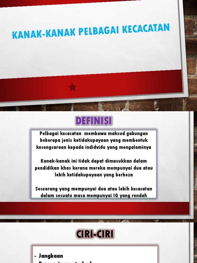 Kanak-Kanak Pelbagai Kecacatan | PDF