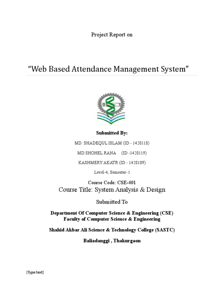 Web Based Attendance Management System | PDF | Software Testing | Databases