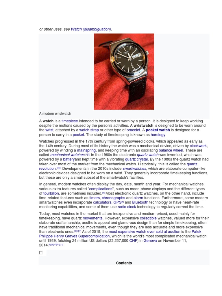 Watches | PDF | Watch | Clock