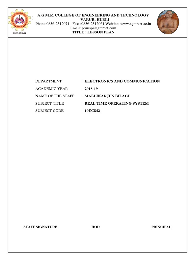 RTOS Lesson Plan | PDF | Embedded System | Scheduling (Computing)