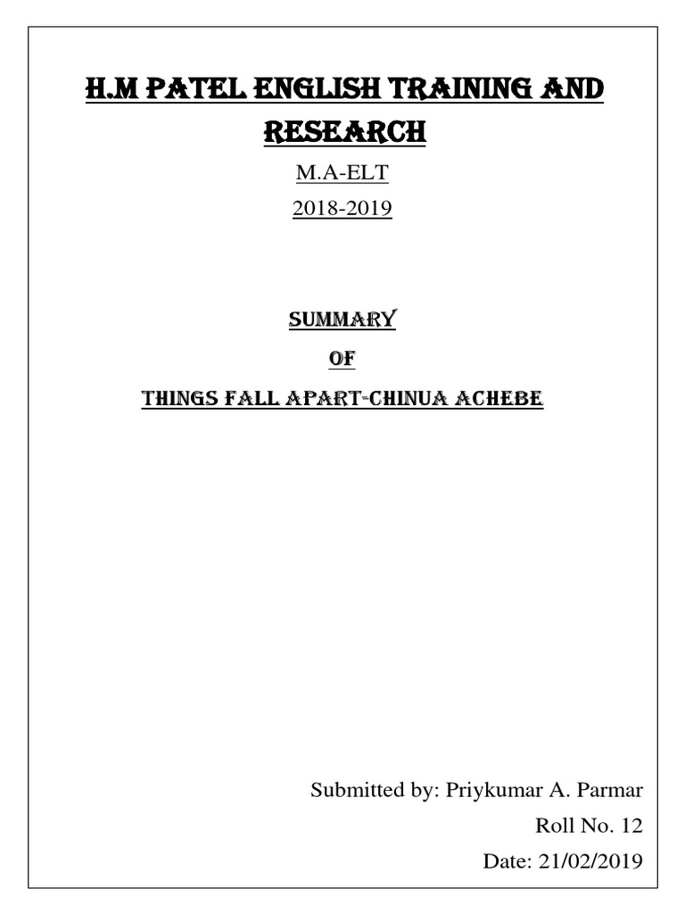 H.M Patel English Training and Research | PDF