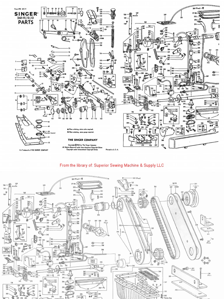 Singer 261-11, - 12, - 13 PDF | PDF | Sewing Machine | Screw