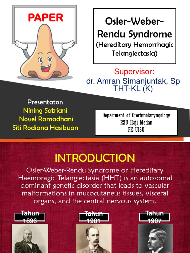 Osler Weber Rendu Syndrome | PDF | Vascular Diseases | Cardiovascular ...