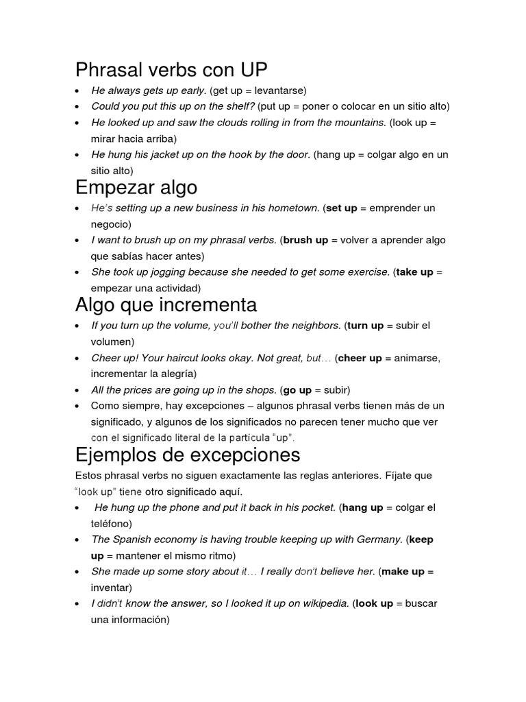 Phrasal Verbs Con UP | PDF