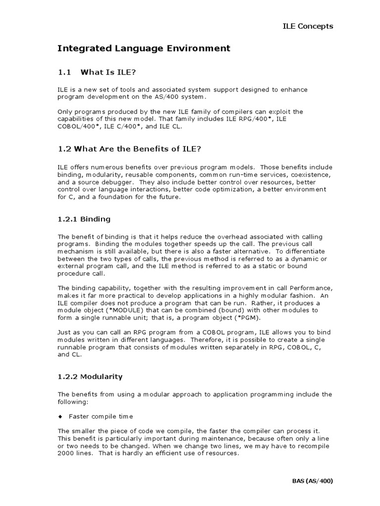 ILE Concepts | PDF | Programming Language | Computer Programming