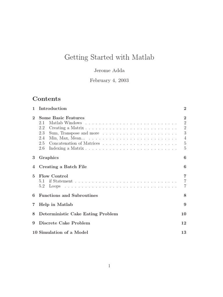 Matlab PDF | PDF | Matlab | Matrix (Mathematics)