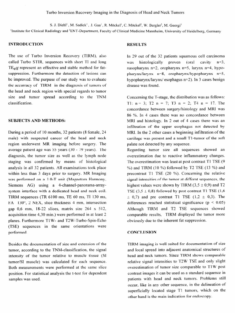 Diehl, J.S. - Turbo Inversion Recovery Imaging in The Diagnosis of Head ...