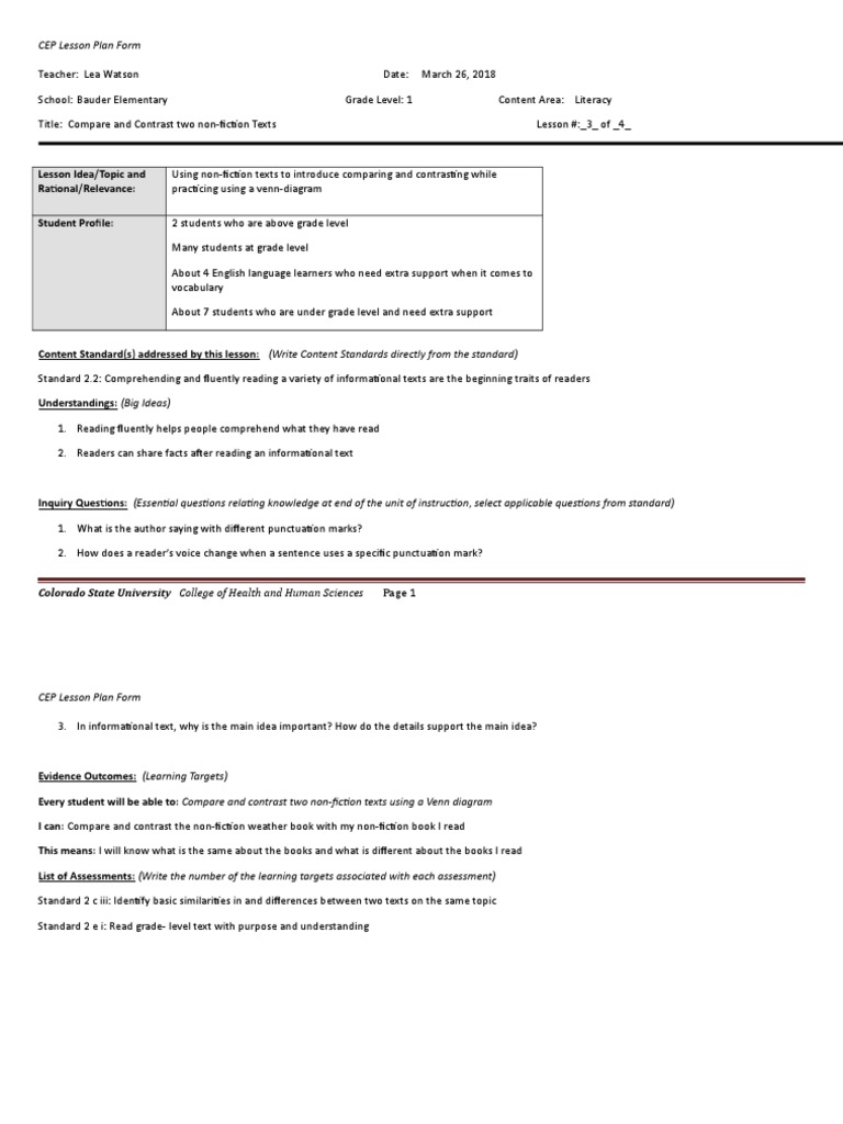 Lesson Plan For 3 26 Observation | PDF | Lesson Plan | Teachers