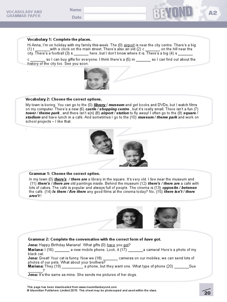 Vocab Grammar Paper | PDF | Leisure